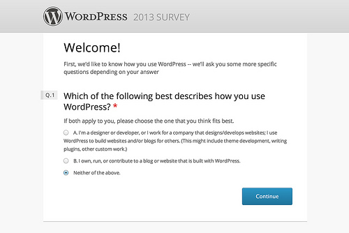WordPress 2013 Survey の設問・選択肢を翻訳しました – 8bitodyssey.com